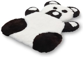Wooline Předložka panda z ovčích kůží, bílá/tmavě hnědá