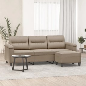 3místná pohovka s podnožkou taupe 180 cm tkanina z mikrovlákno 3201231