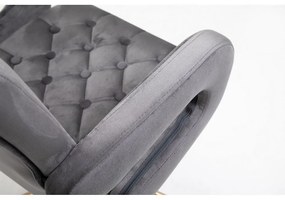 LuxuryForm Židle  BOSTON VELUR na černé podstavě s kolečky - šedá