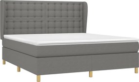 Box spring postel s matrací tmavě šedá 160x200 cm textil 3128854