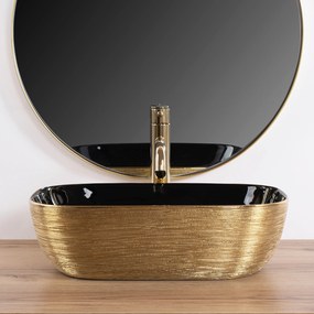 Rea, Umyvadlo na desku Rea Belinda BLACK GOLD BRUSH, REA-U8780
