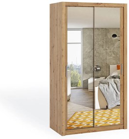 GiB Meble Šatní skříň Bono SZ120 se zrcadlem Barva: Dub Artisan