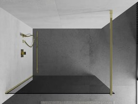 Mexen Kioto sprchová zástěna 70x200 cm 8 mm, zlatý profil, šedé sklo, 800-070-101-50-40