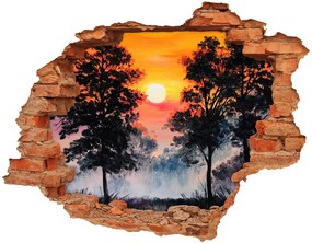 Wallmuralia Nálepka fototapeta 3D Západ slunce les 90x70 cm