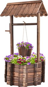 Costway Wish Well pro venkovní dřevěnou fontánu vědro květináč
