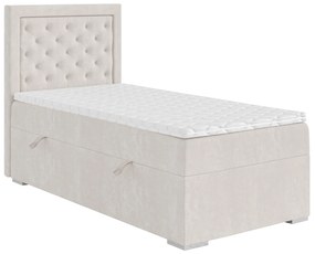 Laverto Jednolůžková boxspring postel Glamour s úložným prostorem, matrace, rošt a topper v ceně, 80 × 200 cm Úložný prostor: Pístové otevírání/od no…