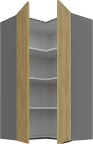 CREMONA ac | horní kuchyňská skříňka 60x60 GN-108 2F (90°) rohová s policemi | EXTRA VYSOKÁ | 60x60 cm | antracit/cremona