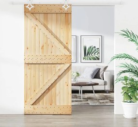 vidaXL Posuvné dveře s kováním 100 x 210 cm masivní borové dřevo [3203178]