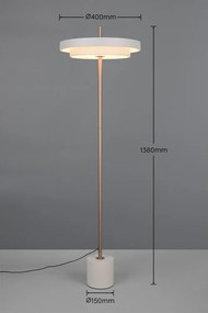 Slonovinová LED stmívatelná stojací lampa (výška 138 cm) Keaton – Trio