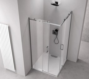 Polysan Sapho, THRON LINE ROUND obdélníkový sprchový kout 900x800mm, kulaté pojezdy, rohový vstup