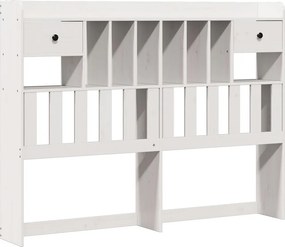 Postel s knihovnou bez matrace bílá 140x190 cm masivní borovice 3323987