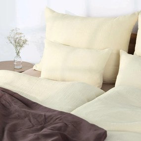 Celoroční mušelínové francouzské povlečení Ivory - GOTS Velikost: 220 x 200 + 2 x 70 x 90