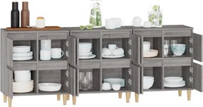 Příborníky 3 ks šedé sonoma 60 x 35 x 70 cm kompozitní dřevo 3185773