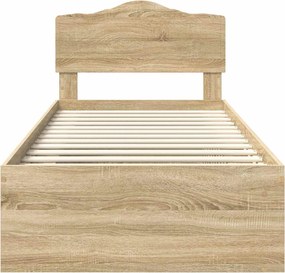 Rám postele s čelo Sonoma dub 75 x 190 cm Masivní borové dřevo 3412963