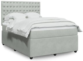 Box spring postel s matrací světle šedá 140x190 cm samet 3294646
