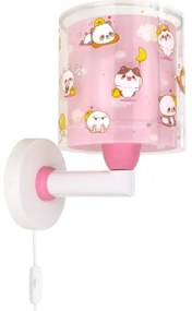 Dalber 41769S - Dětská nástěnná lampa KAWAII FRIENDS 1xE27/15W/230V růžová