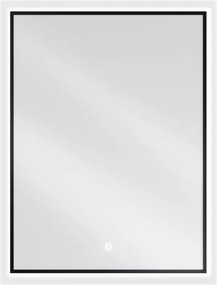 Mexen Erma, LED koupelnové zrcadlo s podsvícením a černým rámem 60x80 cm, 6000K, ochrana proti zamlžování, 9814-060-080-611-70