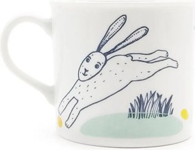 Porcelánový hrnek Zajíček na paloučku, 250 ml – s českým autorským designem v pohádkovém stylu
