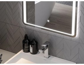 Mexen Zusa podsvícené koupelnové zrcadlo 50 x 70 cm, LED 6000K, ventilátor - 9808-050-070-611-00