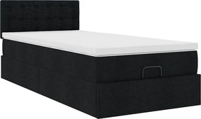Osmanský rám postele s matrací černá 90x190cm textil 3312438