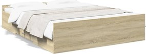 Rám postele se zásuvkami dub sonoma 160x200 cm kompozitní dřevo 3280281