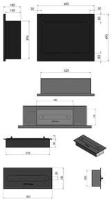InFire - Vestavěný BIO krb 49x60 cm 3kW černá