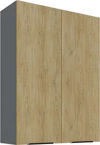 CREMONA ac | horní skříňka 80 G-108 2F policová | 80 cm | EXTRA VYSOKÁ | antracit/bílá