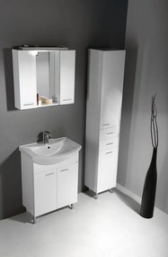 Aqualine, ZOJA/KERAMIA FRESH skříňka vysoká s košem 35x184x29cm, bílá, 51230