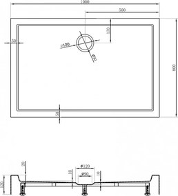 Mexen Flow+, obdélníková sprchová vanička 100 x 80 cm, bílá lesklá, 46R108010H