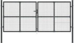 Pletivá zahradní branka antracitová 300 x 125 cm pozinkovaná ocel 154530