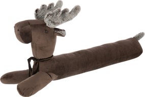 Hnědá sametová zarážka do okna a dveří sob Reindeer – 80*15*35 cm