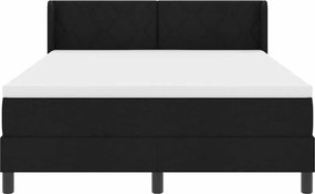 Postel s boxspringem s čelo Černý 190 x 140 cm textil 3341162
