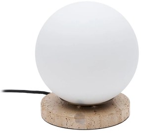 Bílá stolní lampa se skleněným stínidlem (výška 22 cm) Malachi – Kave Home