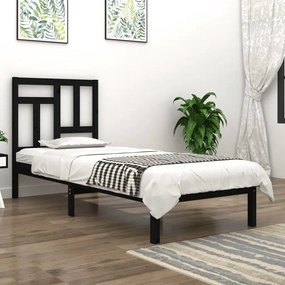 vidaXL Rám postele masivní borovice 90 x 200 cm [3104529] Barva: Černá