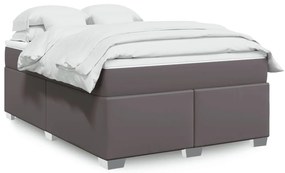 Box spring postel s matrací šedá 140x200 cm umělá kůže 3285215