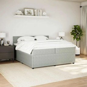 Box spring postel s matrací světle šedá 200x200 cm samet 3287830