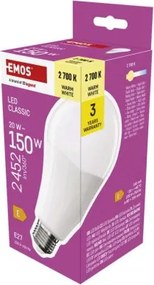 Emos lighting LED žárovka Classic A80 / E27 / 20 W (150 W) / 2452 lm / teplá bílá 1525733287