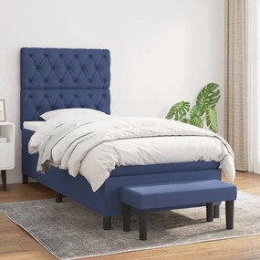 Box spring postel s matrací modrá 80x200 cm textil 3136795