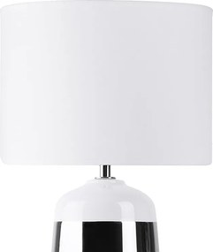 Stolní lampa VENO stříbrná/bílá