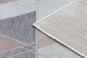 Dywany Łuszczów Kusový koberec Sion Sisal Triangles B3006A ecru/pink – na ven i na doma - 140x190 cm