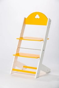 Lucas Wood Style rostoucí židle MIXLE -  bílá/žlutá rostoucí židle MIXLE: bez motivu
