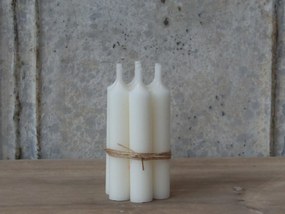 Krémová úzká krátká svíčka Short dinner pearl - Ø 2 *11cm / 4.5h