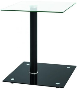 Mørtens furniture Odkládací stolek Shiloh, 52 cm, čirá / černá