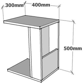 Odkládací stolek KAREN 50x40 cm antracit