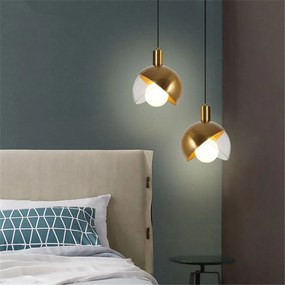 Toolight - závěsná skleněná svítilna APP638-1CP, zlatá, OSW-05637