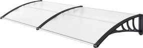 Outsunny Průhledný Kryt Sklon Pro Přední Dveře 75x195x23 cm Kryt 5mm Polykarbonát Slunečník Ochrana Proti Dešti pro Exteriér Hliníkový Průhledný | Aos