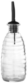 Bloomingville Skleněná lahev na olej s nálevkou Eleen 260 ml, černá barva, čirá barva, sklo, plast