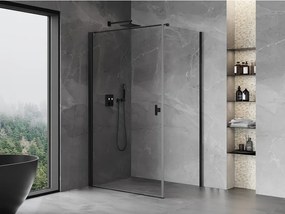 Mexen Mist-B, 1-křídlý ​​výklopný sprchový kout 95 x 90 cm, čiré sklo, černý profil, 8A2T-095-090-70-00