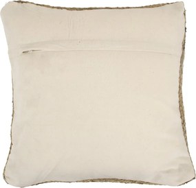 Čtvercový přírodní jutový polštář Valentio - 45*45*10cm