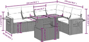 7dílná zahradní sedací souprava s poduškami béžová polyratan 3273537
